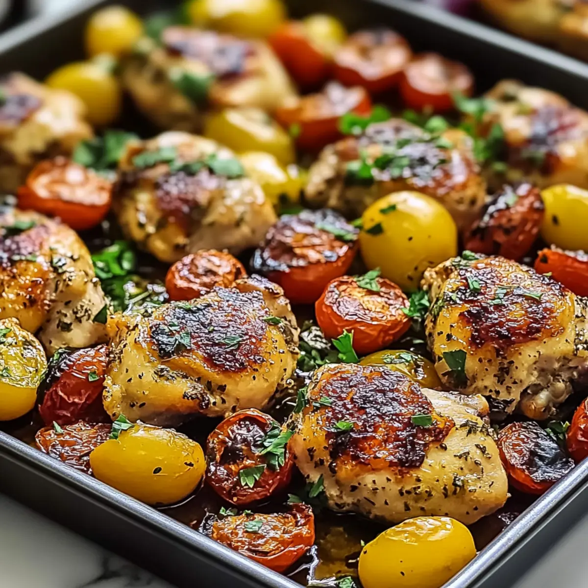 Easy Juicy Mediterranean Sheet Pan Chicken Thighs Recipe